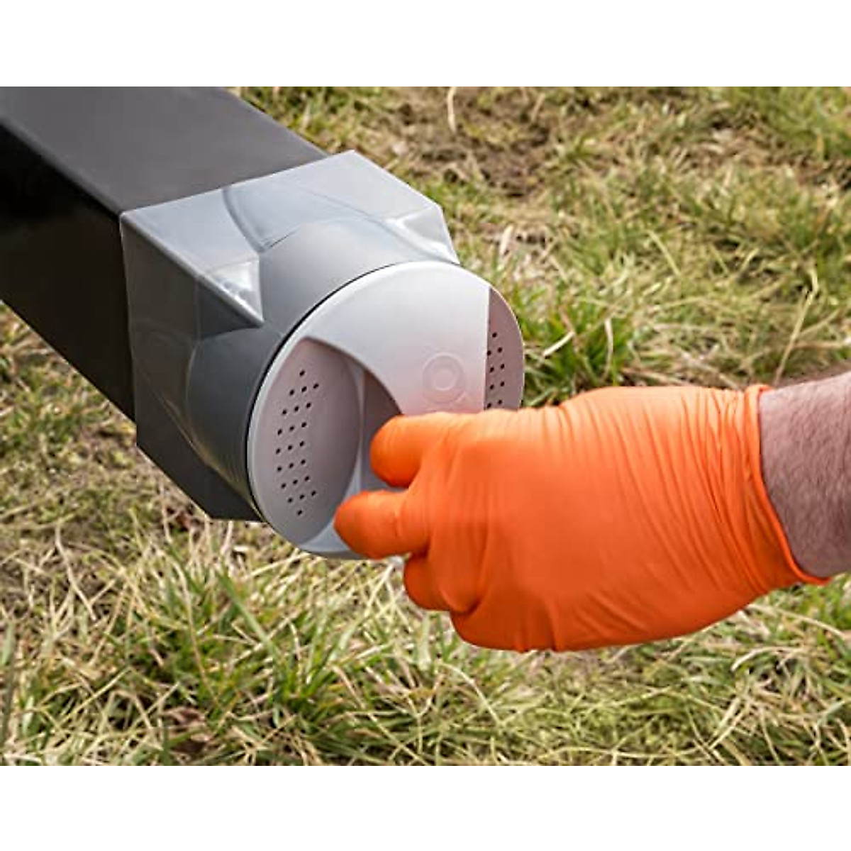 Camco RV Magnetic Bumper Cap | Allows for Convenient Storage of Your 4-in-1 Adapter During Travel | Features a Vented Cap for Air Flow While in Storage (40335), Gray