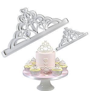 Playing Mold 2pcs Crown Cookie Cutters Silicone Molds for DIY Cake Fondant Biscuit Cookies Soap Sugar Pudding Chocolate Hard Candies Dessert Candle Decor