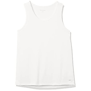 Amazon Essentials Men's Tech Stretch Tank T-Shirt, White, Large