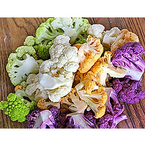 Please Read! This is A Mix!!! 50+ Cauliflower Mix Seeds Heirloom Non-GMO 4 Varieties Purple Green Yellow Delicious from USA