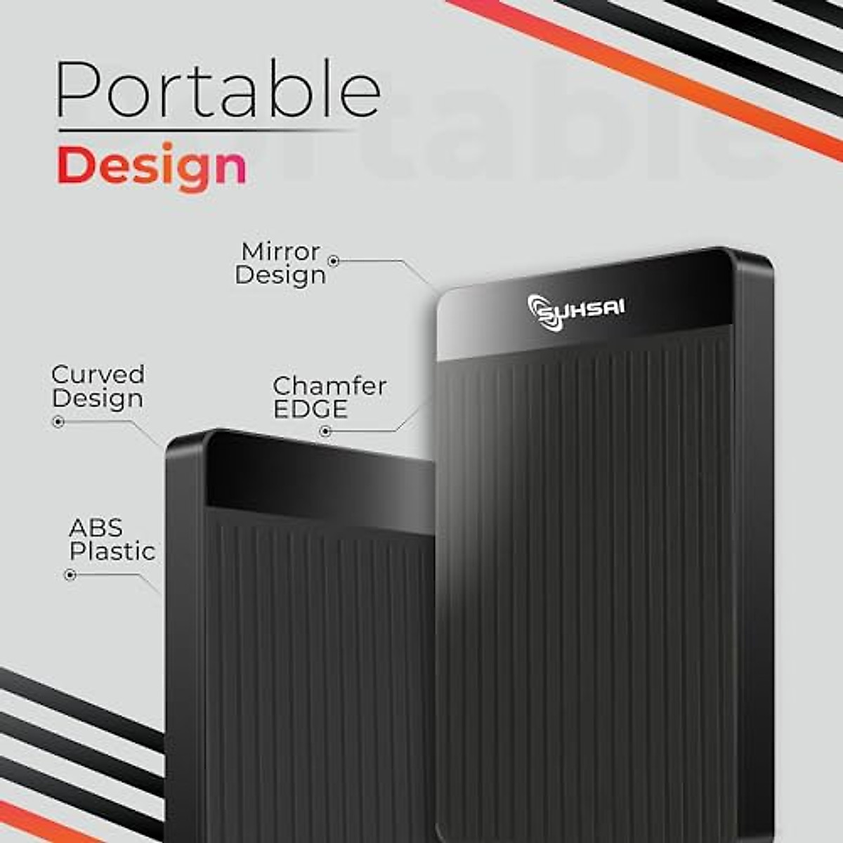 SUHSAI External Hard Drive Type C 500GB USB 3.0 Ultra Slim HDD Storage & Backup Data Hard Disk Compatible with Laptop Computer, Desktop, MAC, Gaming Console, Xbox Console (Black)