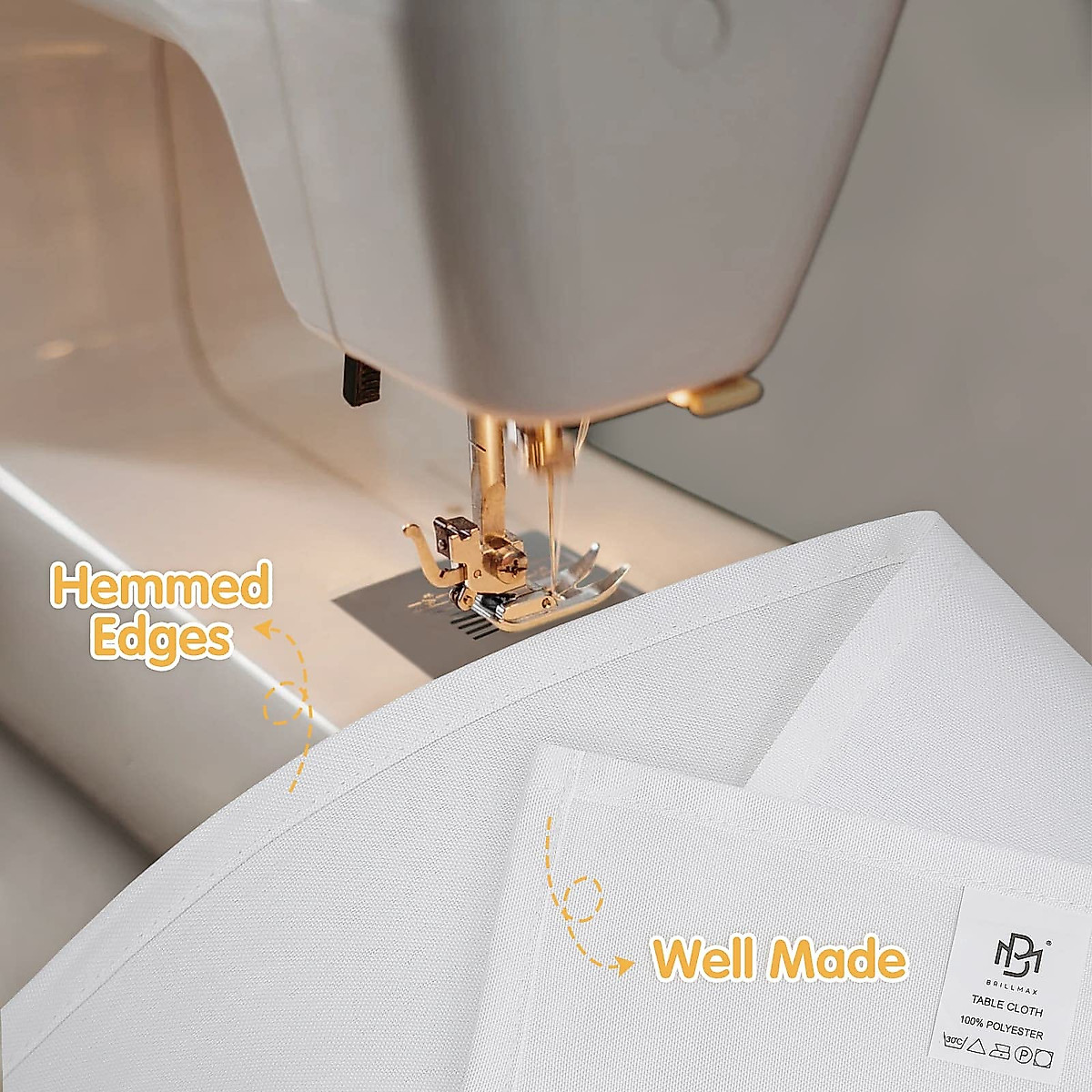 BRILLMAX 8 Pack White Tablecloths for 6 Foot Rectangle Tables 60 x 102 Inch - 6ft Rectangular Bulk Linen Polyester Fabric Washable Long Clothes for Wedding Reception Banquet Party Buffet Restaurant