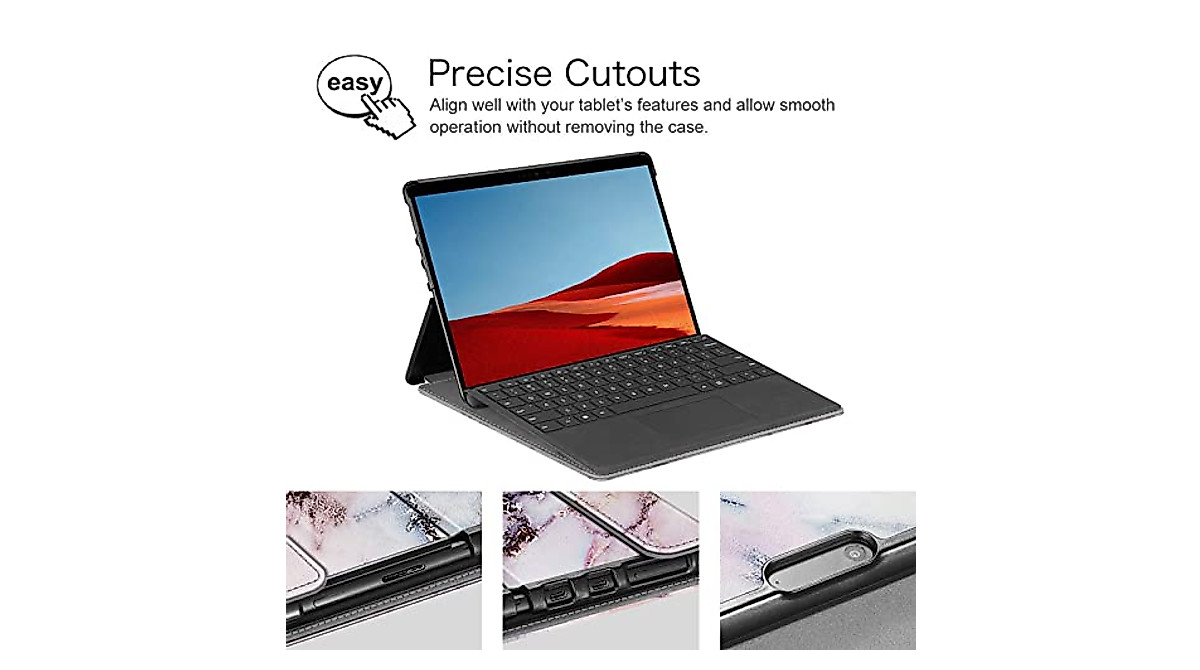 Fintie Case for Microsoft Surface Pro X - Marble Pink