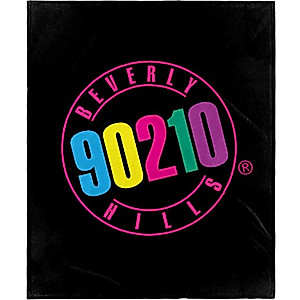 INTIMO Beverly Hills 90210 Logo Super Soft and Cuddly Plush Fleece Throw Blanket 50" x 60" (127cm x152cm)