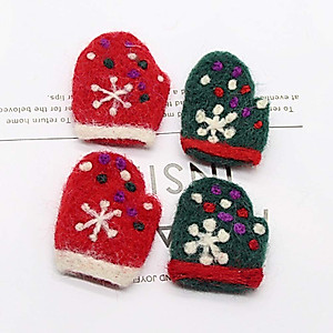 PRETYZOOM 5pcs Wool Felt Gloves Corsage Embellishments Flatback Jewelry Accessories Suit Breast Pin Enamel Brooch Snowflake Cartoon