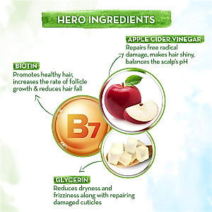 MAMAEARTH Apple Cider Vinegar Shampoo with Biotin | Root Strengthening & Shine Enhancing | Helps Healthy Hair Growth for All Hair Types | Sulfate Free | 8.45 Fl Oz (250ml)