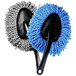Super Soft Microfiber Car Dash Duster Brush for Car Cleaning Home Kitchen Computer Cleaning Brush Dusting Tool | Blue and Grey | Pack of 2