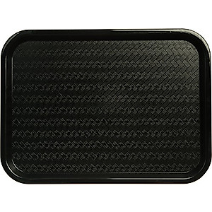 Carlisle FoodService Products CT121603 Café Standard Cafeteria / Fast Food Tray, 12" x 16", Black