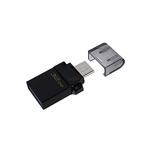 Kingston 128GB DataTraveler microDuo3 G2 Flash Drive + microUSB Supports USB OTG Functionality for Tablets and Smart Phones DTDUO3G2/128GB