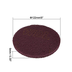 uxcell 5 Inch Scrubber Scouring Pads Drill Scuffing Disc Hoop and Loop Surface Conditioning Disc 8pcs