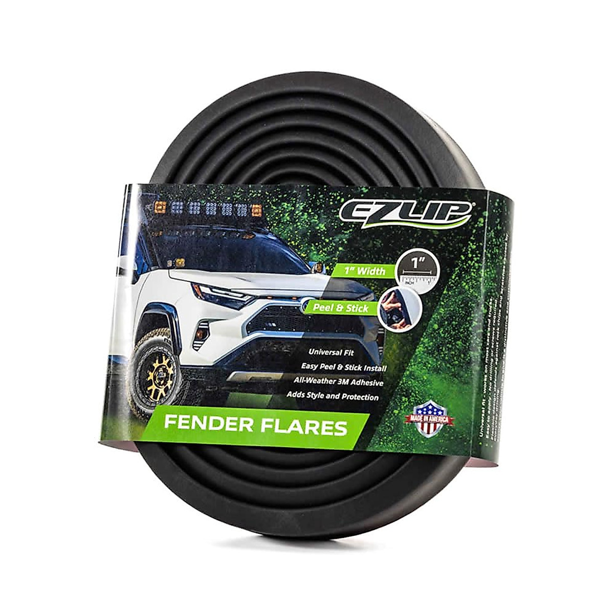 EZ Flares - Universal Offroad Flexible Foam Rubber Fender Flares 1-inch Extension