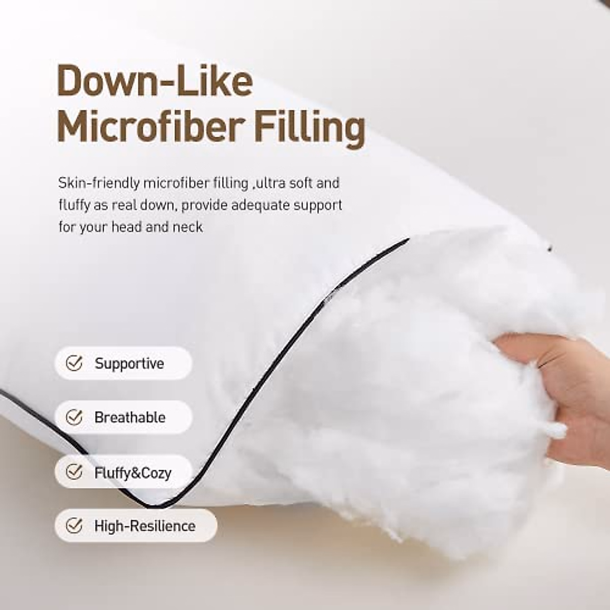 Acanva Bed Pillows for Sleeping 1 Pack with Luxury Hotel Quality, Super Plush 3D Fiber Filling, Top-end Microfiber Cover for Side Stomach Back Sleepers, King (Pack of 1), Black