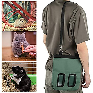 Rabbit Feeding Bag, Hanging with Feeding Hole 600D Oxford Cloth Hay Feeding Bag, for Small Pets Rabbit Small Animals(Green)