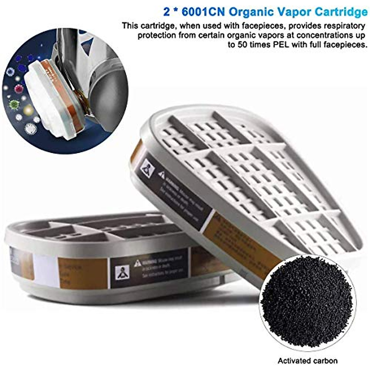 No/Brand 15in1 Full Face Respirator Reusable,Full Face Wide Field of View,Widely Used in Organic Gas,Paint spary, Chemical,Woodworking(for 6800 Respirator)