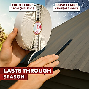 Butyl Sealing Tape, Black, 1/8-In x 3/4-In x 30-Foot Plumbers Putty Tape, RV Sealant Tape, Butyl Rubber for Boat Sealing, EDPM Butyl Tape RV - XFasten