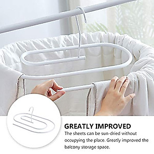 Garneck Metal Clothes Hanger Spiral Shaped Drying Rack Laundry Stand Hanger Rotating Hangers Quilt Coverlet Blanket Clothes Rack Space-Saving Rack Folding Clothes Rack