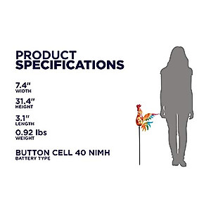 Moonrays 96343 Farmhouse Rooster Stake Light, Multi-Color