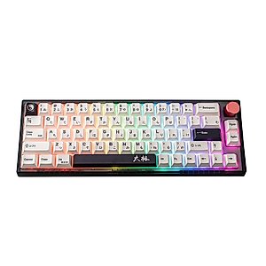 VN66 RGB Mechanical Keyboard 66keys Programmable Hot-Swappable Gaming Keyboard with Yellow Switch Support Bluetooth/Wired/2.4Ghz Tri-Mode (Yellow Switch, Black)