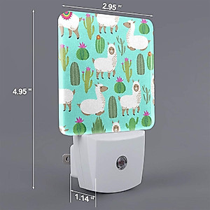 Cute Llama Baby Night Light Dusk to Dawn Smart Sensor,White Led Nightlight for Bedroom,Bathroom,Kitchen,Hallway,Stairs,Energy Efficient,Decor Desk Lamp