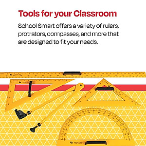 School Smart Drafting Tools Kit, Yellow, Set of 5