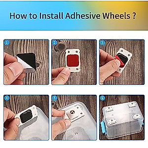 20 Pcs Self Adhesive Caster Wheels, Mini Sticky Swivel Casters Wheels, 360 Degree Rotation Universal Stainless Steel Paste Type Wheel Pulley, for Bins Boxes Small Furniture Trash Can Caster