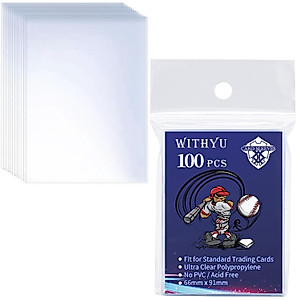100 Pcs Soft Trading Card Sleeves, Top Loading Penny Card Sleeves for Standard Cards 2.5" X 3.5"，Ultra-Clear Card Protector for Game Cards, Baseball,Sports Cards,Mini Photos
