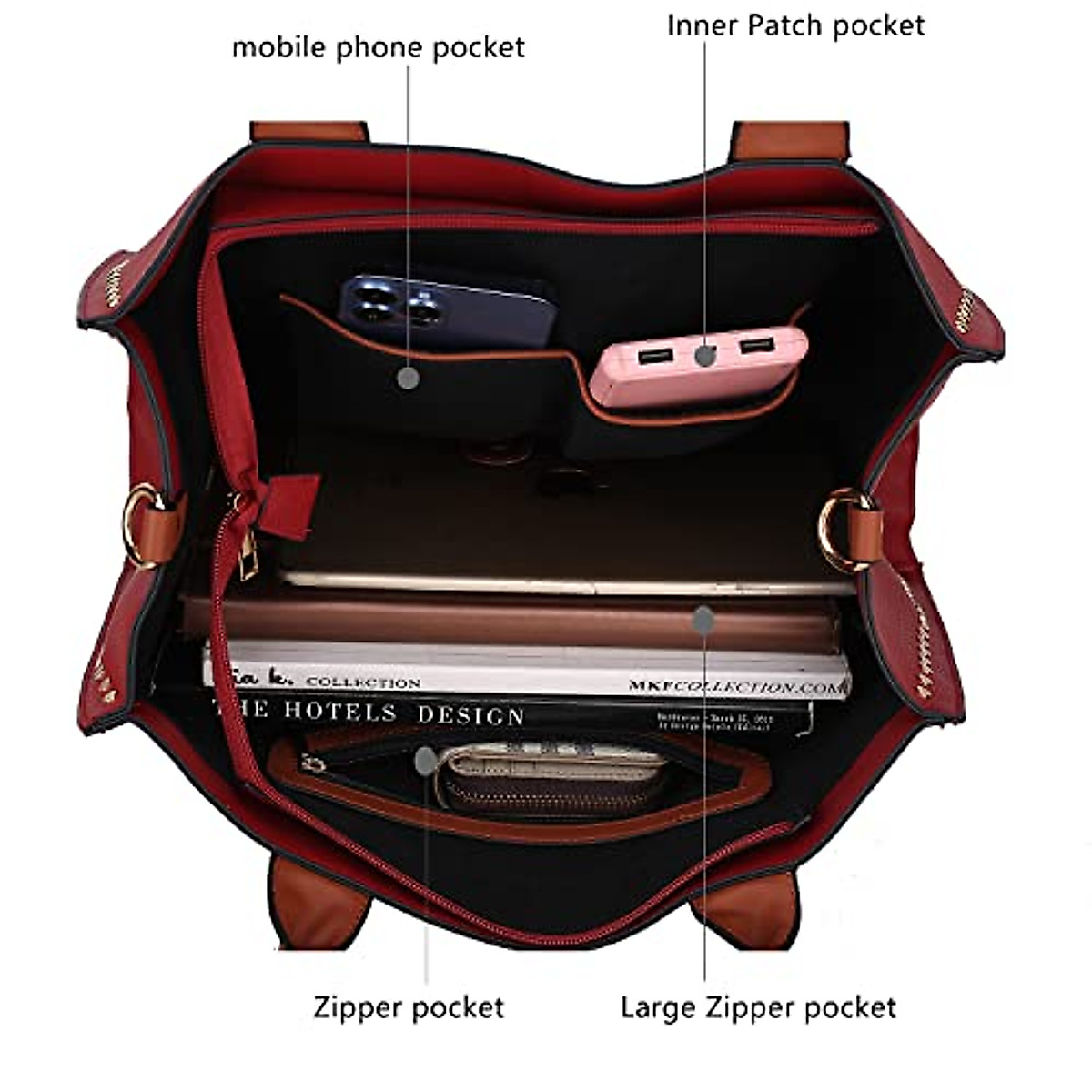 MKF Collection Tote Bag for Women, Vegan Leather Top-Handle Crossover Wristlet wallet & Satchel Handbag Purse