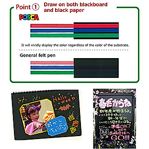 Uni POSCA Paint Marker Pen - Fine Point - Non Alcohol - Odorless Water Resistant Maker - Set of 24 (PC-3M15C & PC-3M7C & Gold & Silver) with Original Vinyl case