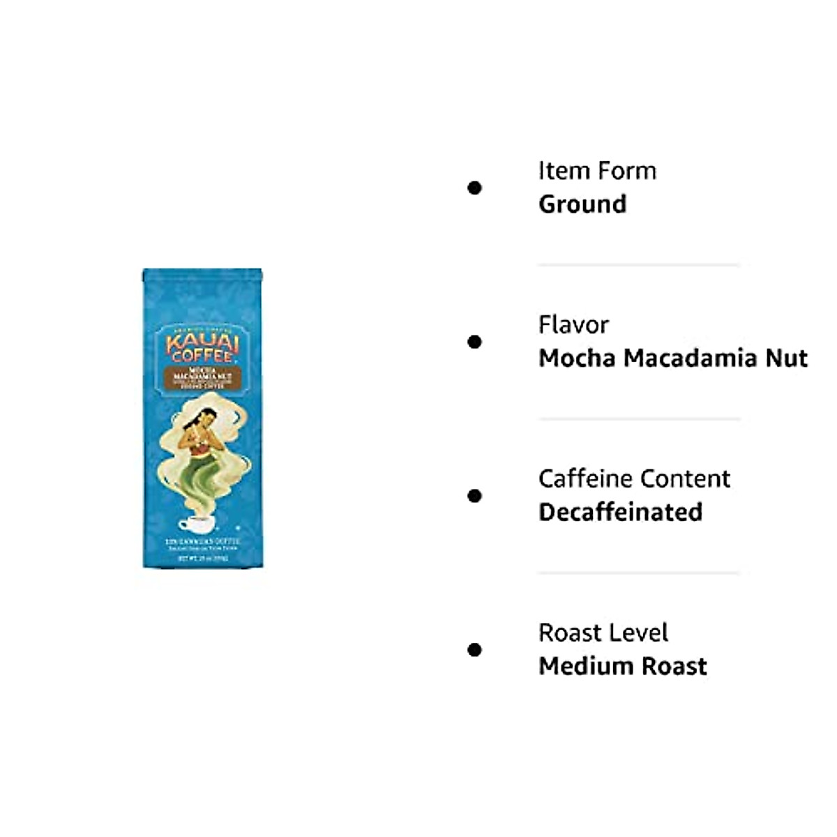 Kauai Coffee Mocha Macadamia Nut, Medium Roast - Ground Coffee, 10 oz Package