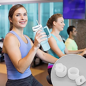 2Pcs Silicone Spill Stopper Set for Stanley, Reusable Leak Stopper Spill Proof Stopper Cup Straw Topper, 2 In 1 Leakproof Straw Topper Cup Straw Cover for Stanley Tumblers Cup Accessories (Clear)