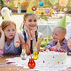 36 PCS Light Bulb Jars Clear Plastic Candy Jars Bulb Vase Christmas Ornaments Light Bulb Storage Containers with Lids Fillable Light Bulb for Candy Christmas Tree Hanging Decorations(Gold)