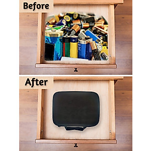 JJYHEHOT Battery Organizer Storage Bag, Safe Neat Shockproof Hard Portable Batteries Case, Holds 40 AA and AAA Batteries with Mesh Pocket for Chargers