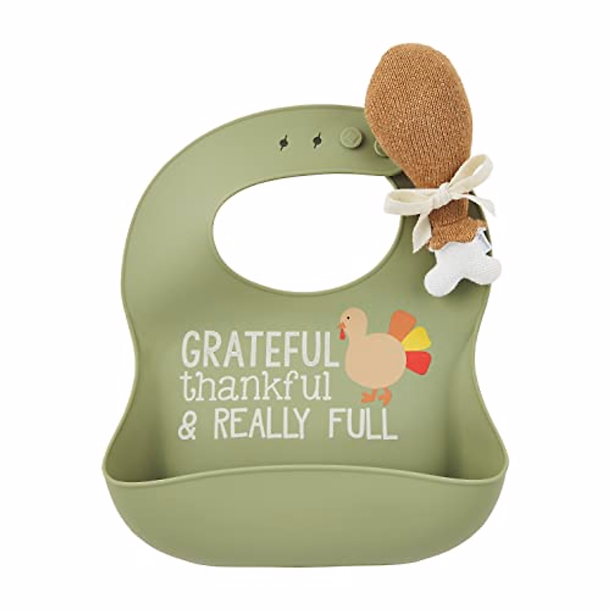 Mud Pie Thanksgiving Silicone Bib Set, Green