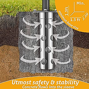 4smile Umbrella Base - Stainless Steel In-Ground Umbrella Stand, Made in Germany, 2,200lbs load-bearing - Secure mounting solution for every Cantilever Umbrella