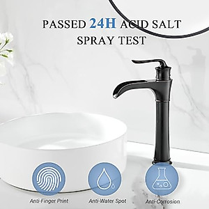 Farmhouse Waterfall Bathroom Faucet for Vessel Sink Single Hole Bowl Mixer Tap, MYHB Oil Rubbed Bronze SH8012H