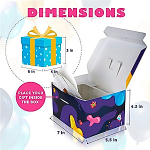 FETTIPOP Gift Box DIY (Premium Purple), Gift Box Exploding Confetti - Happy Birthday, Surprise Prank Box Pop Up 7.2x5.5x4.3 in.