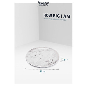 Sweese Dinner Plates Set - 10 Inches Serving Plate for Salad, Pasta - Porcelain Salad Serving Dishes for Kitchen - Marble Fiestaware Plates Set of 4 - Microwave Dishwasher Oven Safe Dinnerware