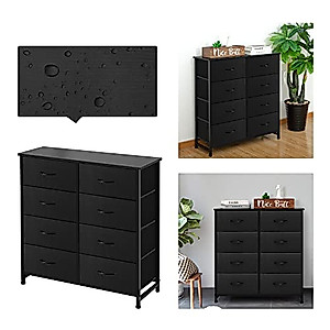 AZL1 Life Concept Storage Dresser Furniture Unit-Tall Standing Organizer for Bedroom, Office, Living Room, and Closet-8 Slim Drawer Removable Fabric Bins, Black - 8