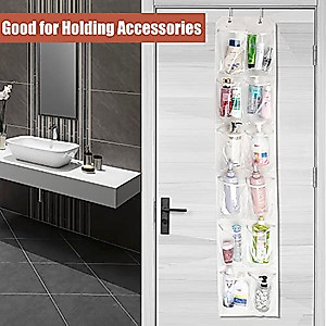 ESINGMILL Over the Door Shoe Organizer - Hanging Holder with 12 Large Clear Pockets and 2 Metal Hooks, Shoe Rack for Narrow Closet Door