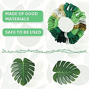 Amandir 163Pcs Jungle Party Balloons Garland Arch Kit, Gold Lime Green Balloons with Artificial Tropical Palm Leaves for Dinosaur Safari Party Decorations Wild One Birthday Party Supplies