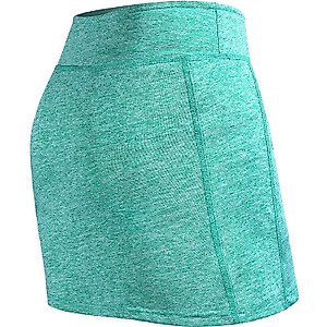 BLEVONH Womens Summer Tennis Skirts with Shorts Underneath, Pickleball, Athletic, Workout and Golf Skorts with Pockets Turquoise XX-Large