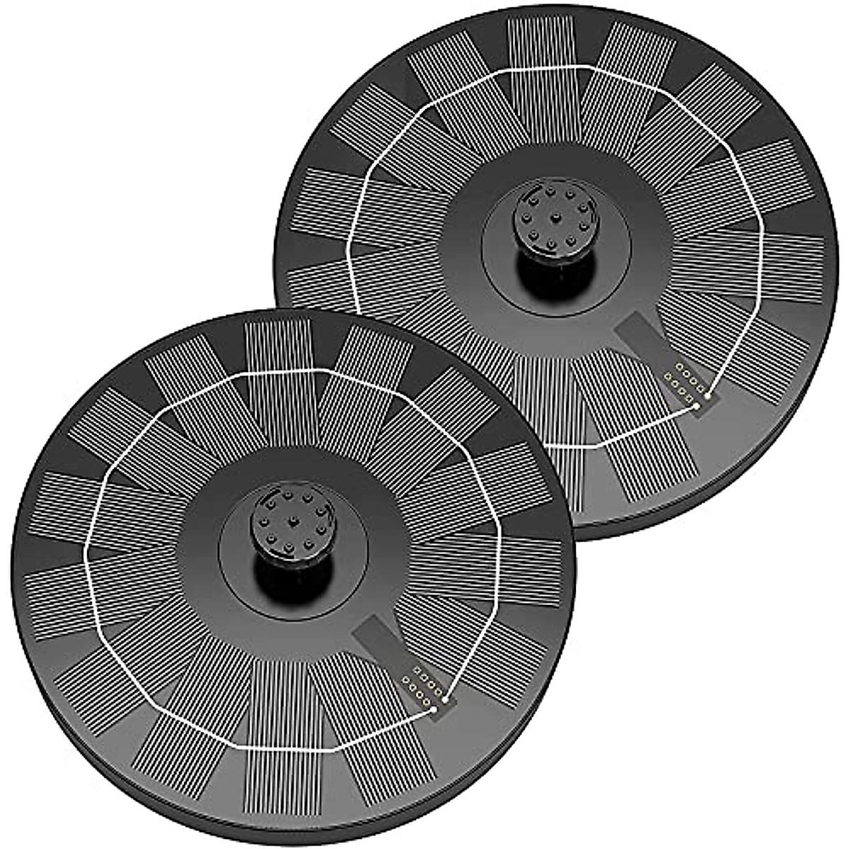 AISITIN 2.5W Solar Bird Bath Fountain Pump, Solar Fountain Pump for Bird Bath with 6 Nozzles, 6.7" Solar Powered Water Fountain Pump for Garden, Ponds, Pool, Fish Tank, Outdoor and Aquarium, 2 Pack