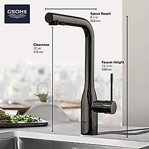 GROHE 30271BE0 Essence Single-Handle Kitchen Sink Faucet with Pull-Down Sprayer, Brass, Polished Nickel Infinity Finish