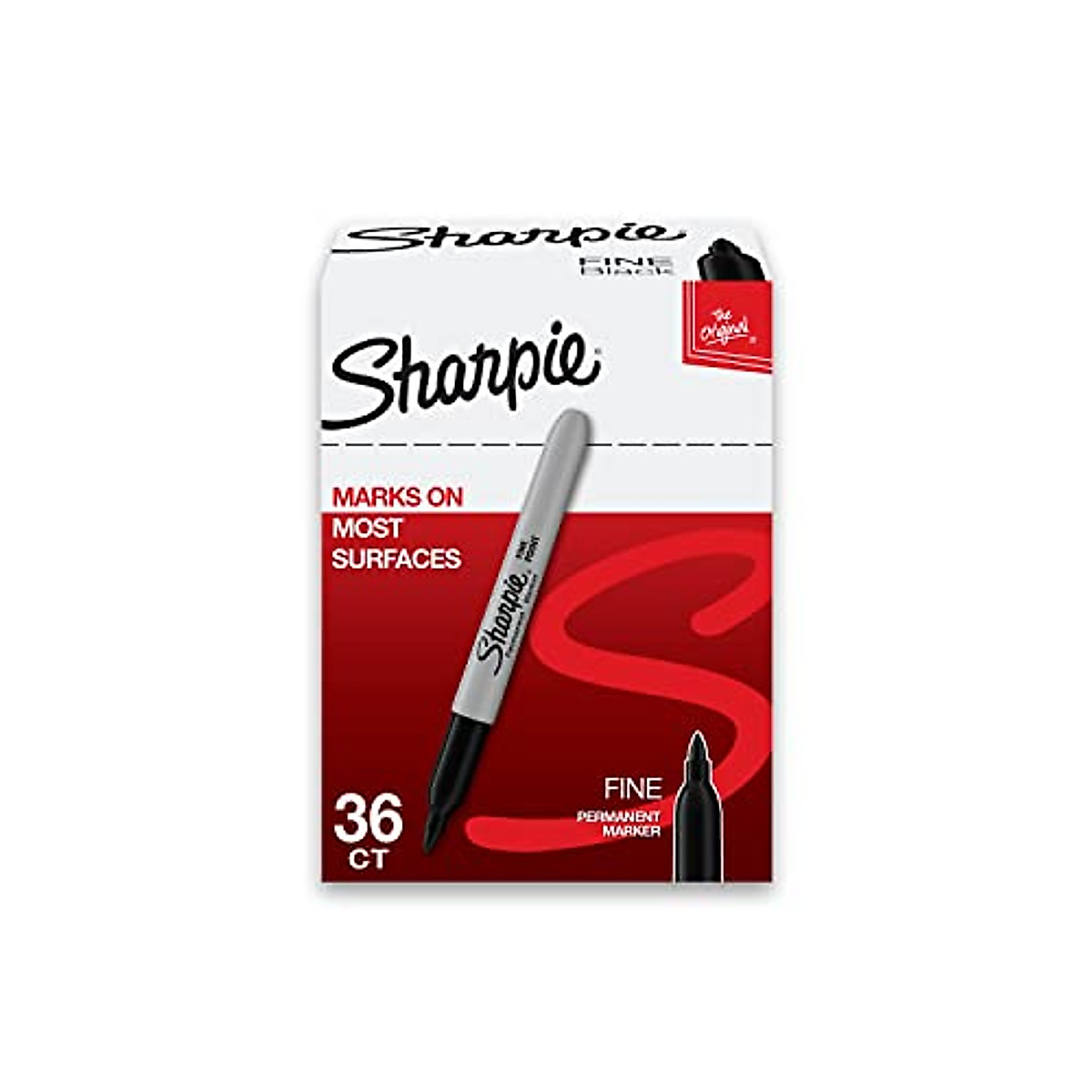 Sharpie Permanent Markers, Fine Point, Black, 36 Count