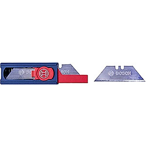 Bosch Professional Ten Replacement Blades for Folding Knife (incl. Trapezoid Blades, one-Hand Dispenser, Safety Transport Box)