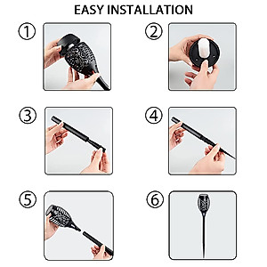 GLOWDAWN Solar Lights LED Flickering Flame Solar Torches Lights Waterproof Outdoor Lighting Solar Powered Pathway Lights Landscape Decoration Lighting for Garden Pathway Party - Auto On/Off, 8Pack