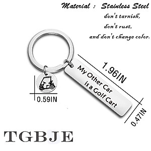 TGBJE Golf Lover Gift My Other Car Is A Golf Cart Keychain Gift For Golfers Golf Cart Keychain (Golf Cart)