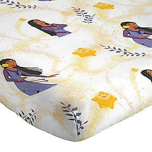 Jay Franco Disney Wish Twin Size Sheet Set - Super Soft Kids 3 Piece Bedding Set Features Asha, Valentino, & Wishing Star - Microfiber Sheets Includes Reversible Pillow Cover