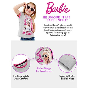 Barbie Shirts for Girls | Official Merch | Inspirational Girl Tshirt Grey 10