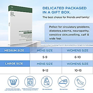 Bulinlulu Diabetic Socks Women&Men-6 Pairs Bamboo Non Binding Diabetic Ankle Socks,Extra Wide Socks Stretchy Loose Top Socks with Seamless Toe (Medium,Bright Clashing Colours)